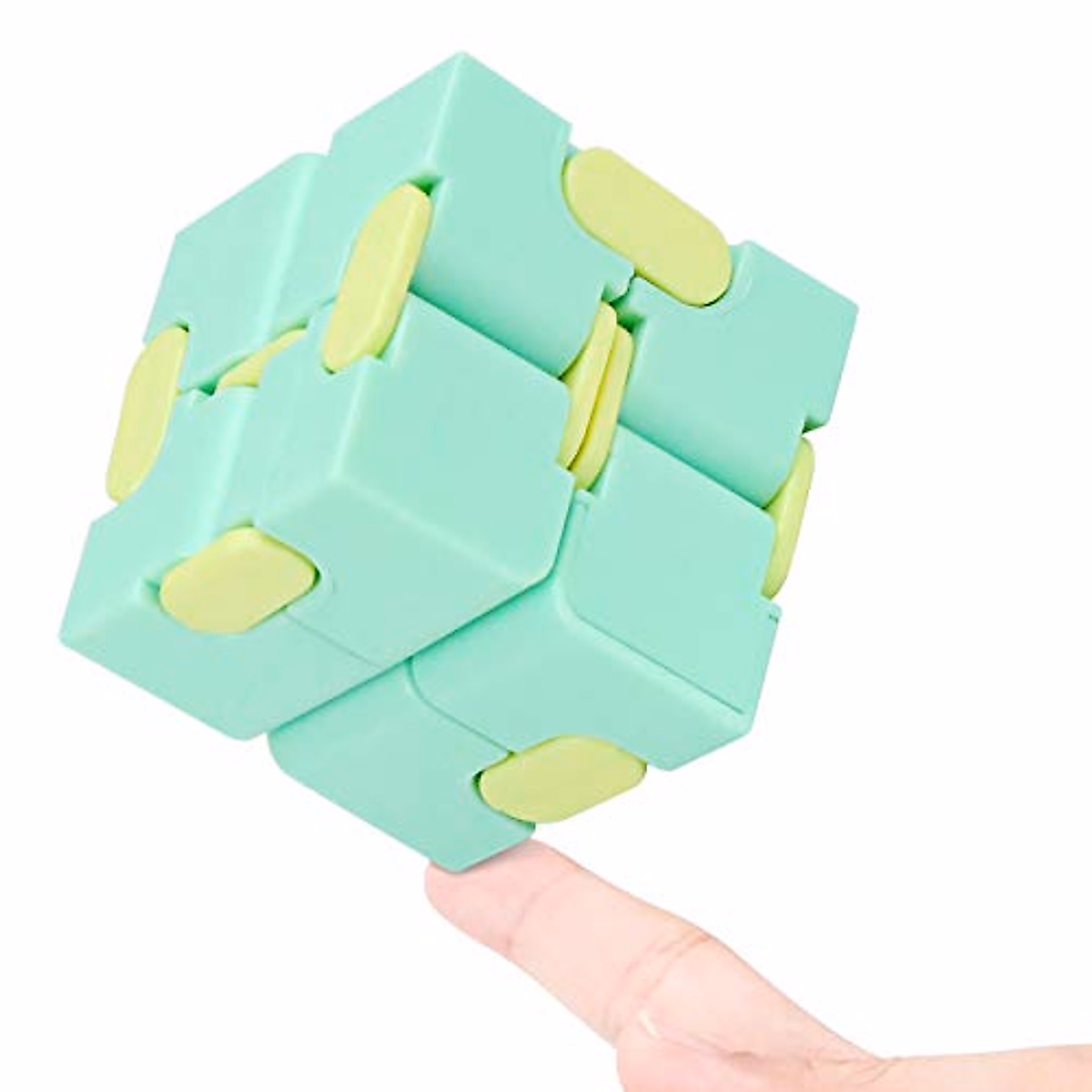 Infinity Cube Fidget Toy Stress Relieving Fidgeting Game for Kids and Adults,Cute Mini Unique Gadget for Anxiety Relief and Kill Time (Macaron Green)