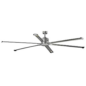 Hubbell Industrial 96 in. Indoor/Outdoor Nickel Dual Mount Ceiling Fan with Wall Control
