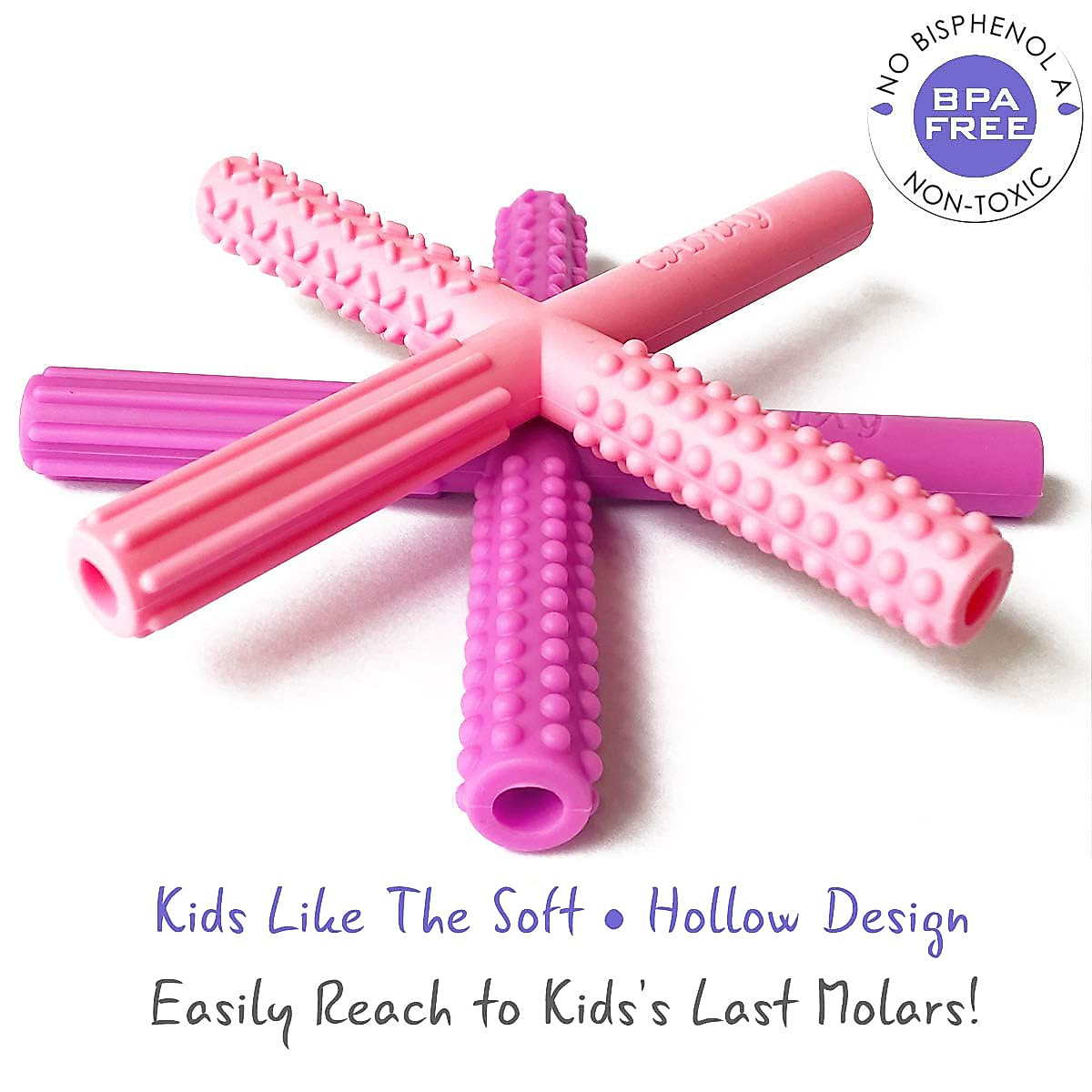 X Hollow Chew Tubes Sensory Chew Toys for Autistic Children(2 Pack), Alt. to Chew Necklaces for Sensory Kids, Teething, Oral Motor Stimulation, ADHD, SPD - Teether Toys