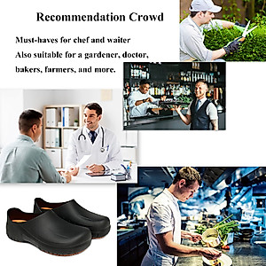 Men's Non Slip Chef Shoes, Men Professional Waterproof Slip Resistant Work Shoe for Kitchen Restaurant Hospital, Zapatos para Trabajar En Restaurante De Hombre Black