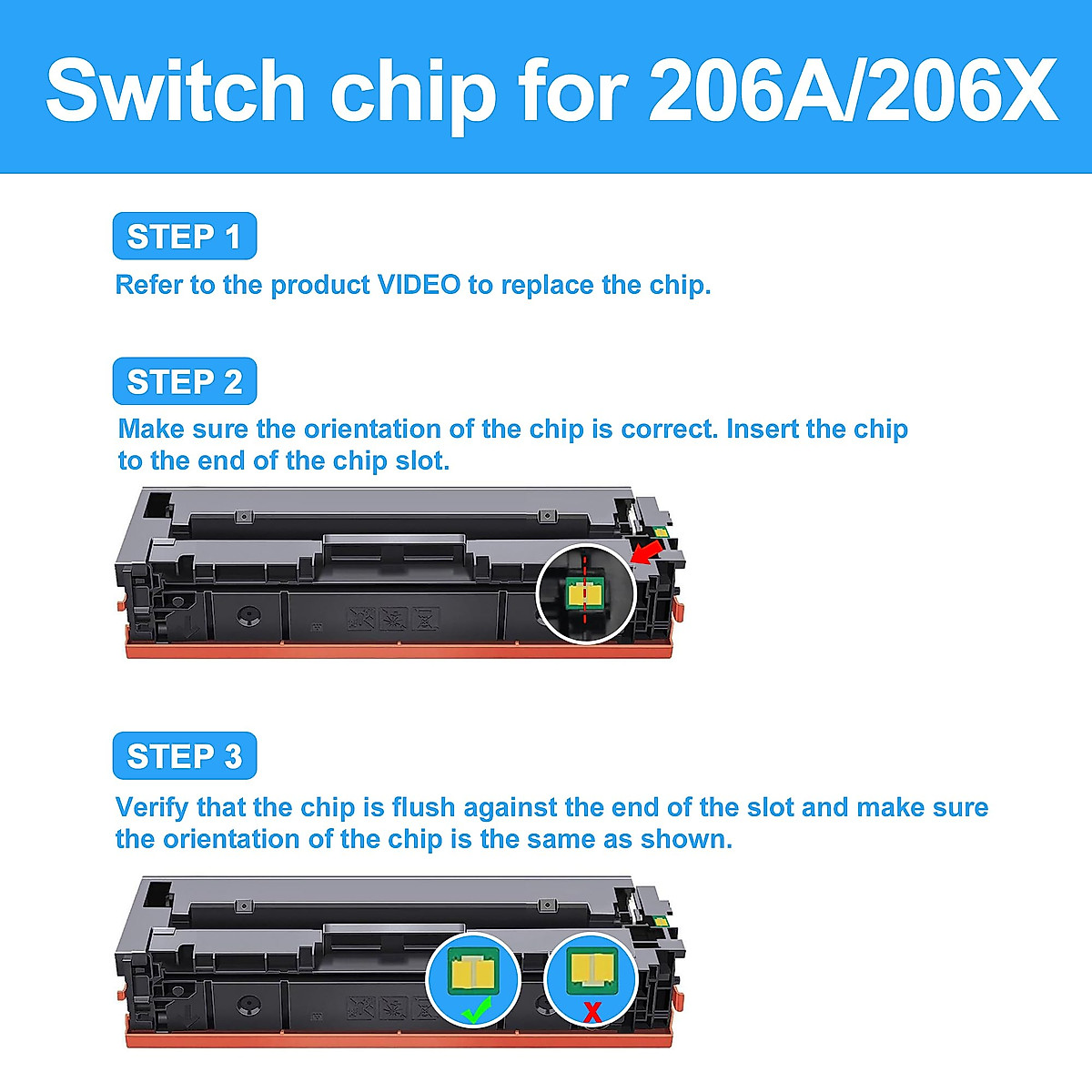 LCL Compatible Toner Cartridge Without chip Replacement for HP 206X W2110X (1-Pack Black)