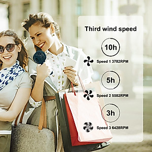 VEMONT Handheld Fan, Mini Portable Hand Fan with 2500mAh Rechargeable Battery,Personal Pocket Hand Held Fan with 3 Speeds(3-10H Working Time),Super Small Size Fans perfect for Outdoor Travel Camping