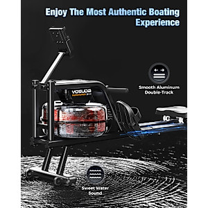 YOSUDA Water Rowing Machines with Bluetooth-Water Rowers 350LBS Weight Capacity for Home Use with Smooth Aluminum Dual Slide Rail & Rowing-Dedicated Monitor