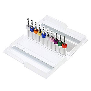 10pcs Tungsten Carbide Micro Drill Bits Set Engraving Tools for PCB Circuit Board 1.1mm-2.0mm