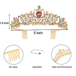 VELSCRUN Birthday Girl Crown, Birthday Sash for Girls, Tiaras for Girls, Princess Crown Tiara for Girls, Metal, Happy Birthday Accessories Tiara Headband for Girls, Party Favors