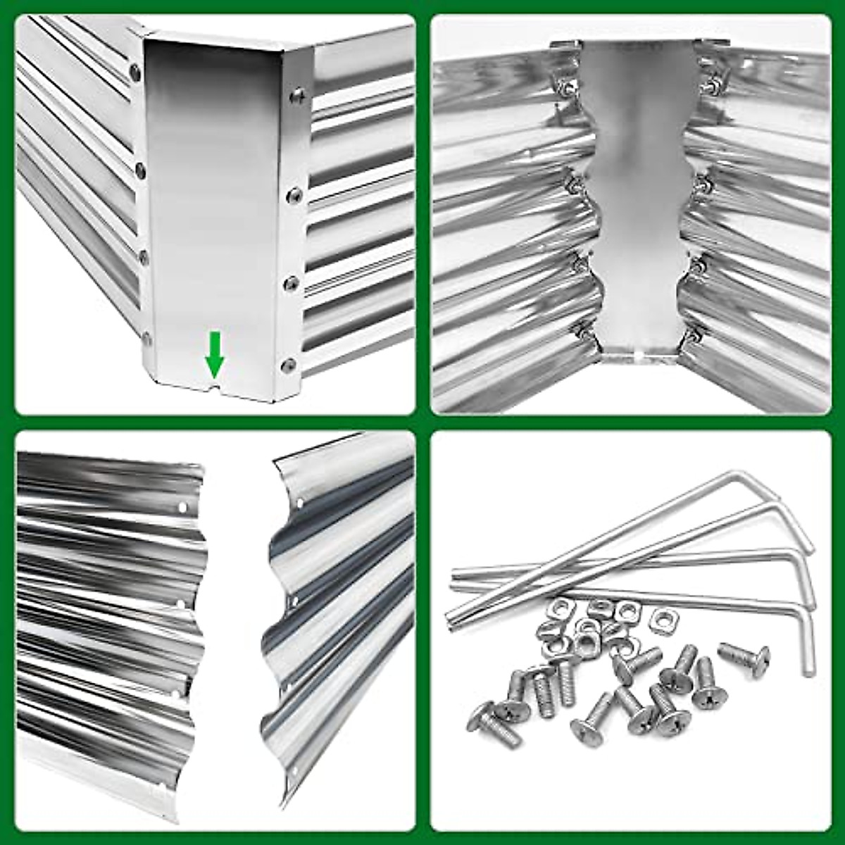 Gocamptoo Galvanized Raised Garden Bed Kit,Small Reinforced Metal Raised Boxes with Baking Varnish,Heavy Duty Planter Box Bed for Growing Flowers, Vegetables (4 x 3 Ft)