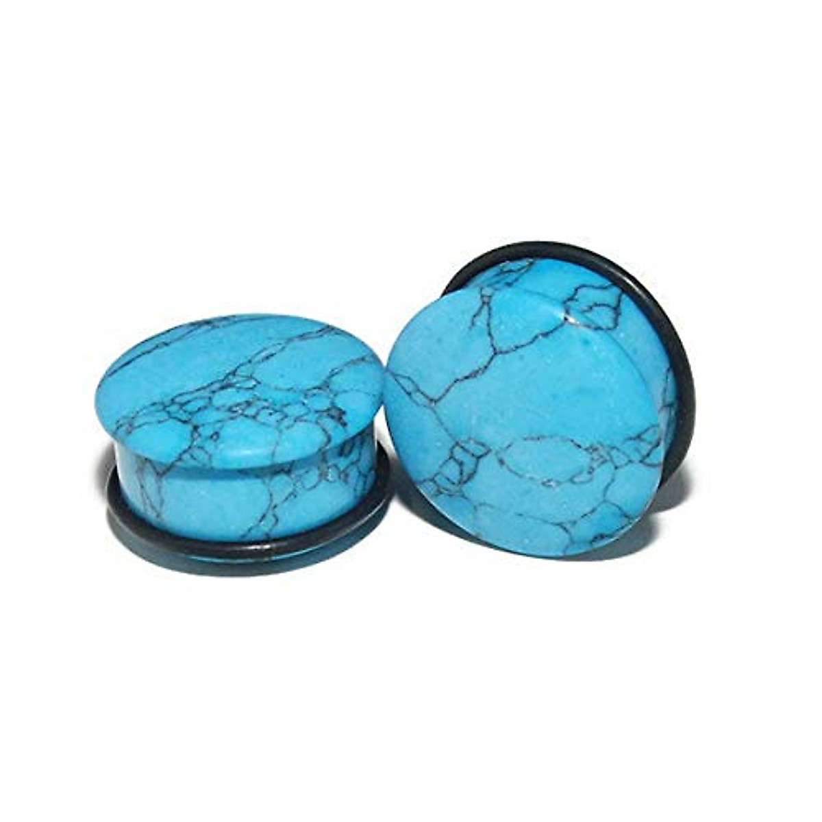 Intrepid Jewelry Synthetic Turquoise Single Flare Stone Plugs (5/8" (16mm))