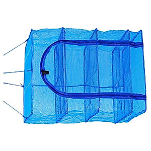 BESPORTBLE Herb Drying Rack Net Square 4 Layer Herb Dryer Mesh Hanging Dryer Rack for Herbs Tea Food Dehydrator Blue 66X35X35cm