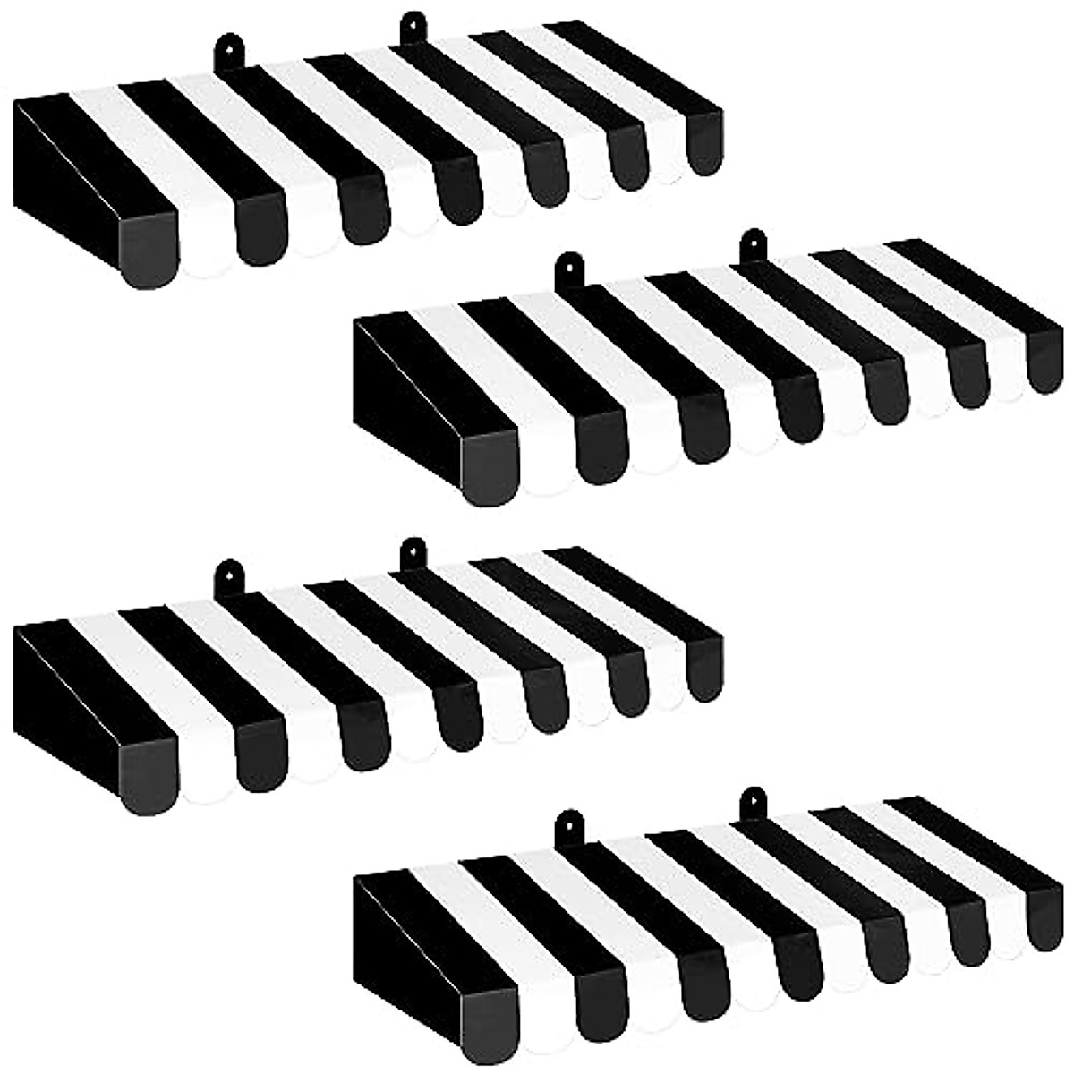 4 Pack Circus Awning Decoration 3D Awning Wall Decorations Carnival Tent Mardi Gras Circus Theme Party Decorations Carnival Stand Decor for Carnival Party Favors (Black and White)