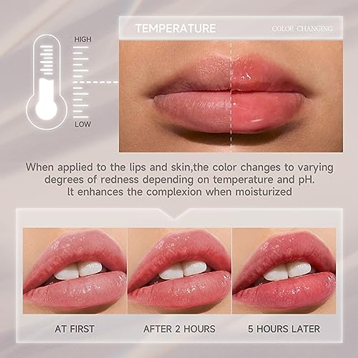 Jutqut Color Changing Blush Stick for Cheeks Makeup, Clear Blush PH Temperature Changing Pink Cream Blusher, Magic Waterproof Face Blush Stick, Natural Lightweight Multi-Use Lips and Cheek Tint