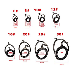 OriGlam 8pcs Fishing Rod Guide Repair Kit, Spinning Rod Guides, Fishing Rod Guide Replacement, Tip Repair Kit for Spinning Rods Sea Fishing