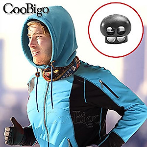 25pcs Spring Cord Lock End Stopper Fastener Slider Toggles Clip Double Hole Round Ball Plastic for Drawstrings Lanyard Paracord Elastic Bungee Shock Cord Rope