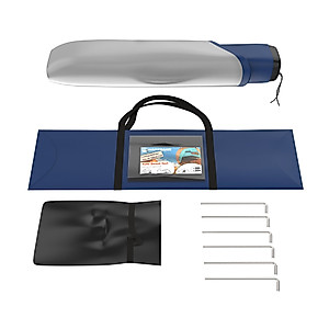 Pop Up Beach Tent Sun Shelter for Shade with UV Protection, Water and Wind Resistant, Instant Set Up and Carry Bag by Wakeman Outdoors, Navy, 55" x 87" (153133NYX)