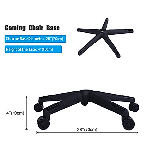 Frassie 28 inch Nylon Gaming Chair Base with 5 Casters, Heavy Duty Office Chair Base Replacement Part (Black)