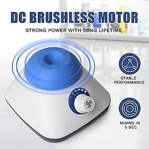 Cekegon 0-4500rpm Mini Vortex Mixer, Vortex Paint Mixer with Touch Function, 21mm Orbital Diameter Lab Vortex Shakers for Tubes, Miniature Paint, Nail Polish, Mix Up to 50ML