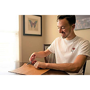 Leather Scissors. Small, Sharp Stainless Steel Durable Blades - Effortless Cutting - Large Comfortable Shears for Crafting, Sewing, Clay Bead Kit, Tailor, Belts, Fabric, Cotton, Cloth, Office, Home