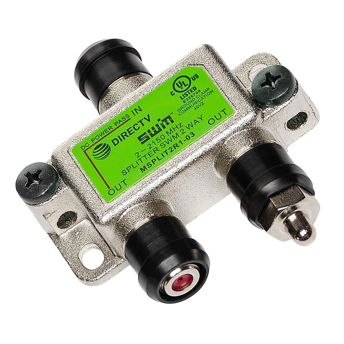 Directv [mrv] SWM 2 Way Splitter 2-2150 Mhz 1 Port Power Passing Weather Se [msplit2]