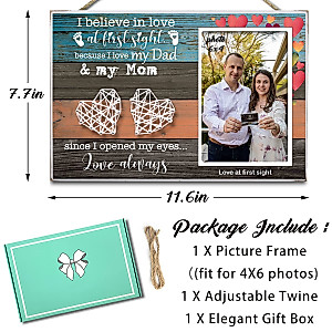 KU-DaYi Sonogram Picture Frame for New Mom Dad, Pregnancy Photo Frame for First Time Moms Dad, Love at First Sight Ultrasound Picture Frames 4x6 In Photo - F033