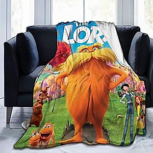 General Purpose T-he Lor-ax Home Fleece Blanket Throw Size Travel All Season Soft Warm Throw Blanket for Office Company Home Couch Bed Sofa,Black,50"" x40