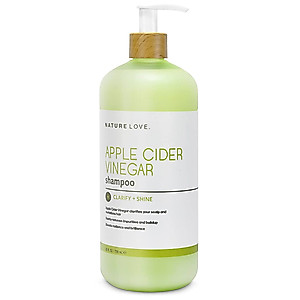 Nature Love Apple Cider Vinegar Shampoo | Clarify + Shine | Revitalize Hair and Scalp | Purifies Without Stripping | Paraben Free, Cruelty Free, Made in USA (25 oz)