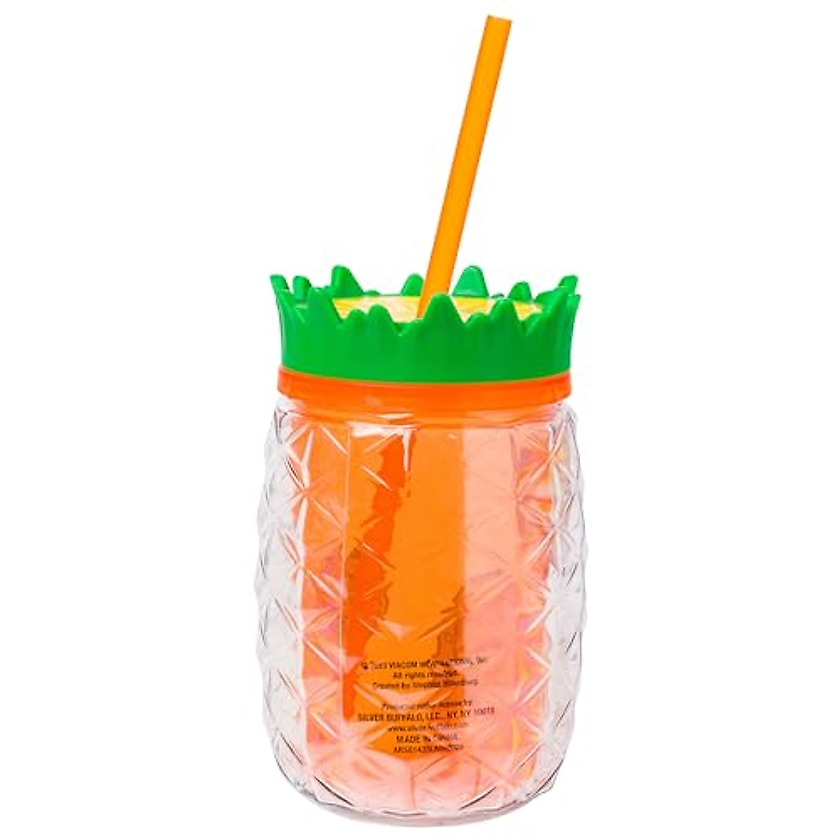 Silver Buffalo Spongebob Squarepants Gary Snail House in Bikini Bottom Pineapple Double Wall Tumbler, 16 Ounces