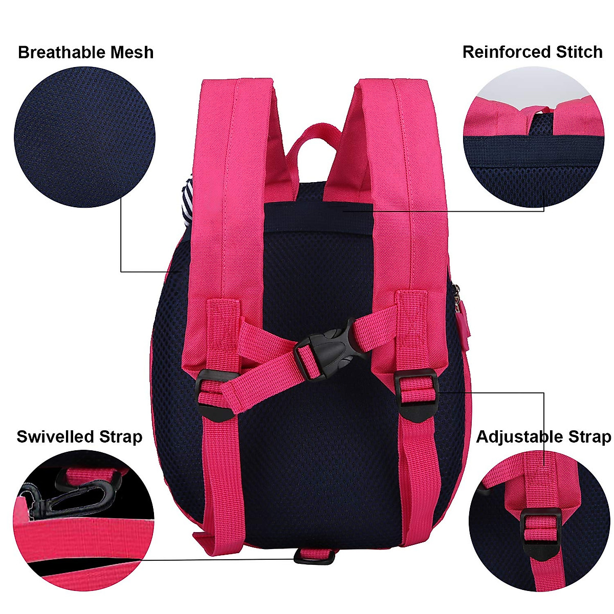 HWJIANFENG Kids Toddler Backpack Boys Girl with Leash Harness Kindergarten Bookbag Preschool Nursery Daycare School Bag Lunch Box