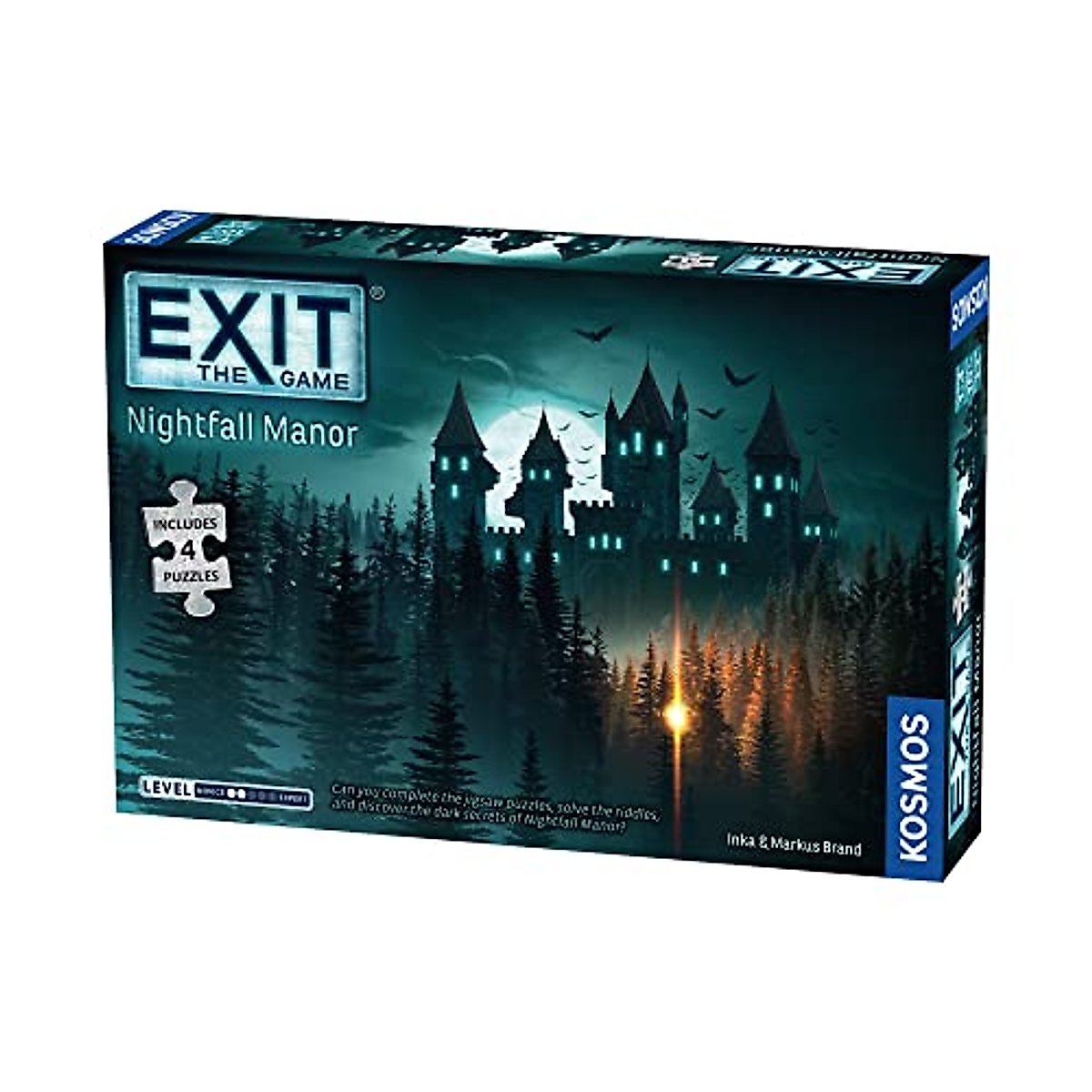 EXIT: Nightfall Manor (with Jigsaw Puzzles) | EXIT: The Game – A Kosmos Game | Family-Friendly, Jigsaw Puzzle-Based at-Home Escape Room Experience | Collaborative Game | for 1 to 4 Players, Ages 10+