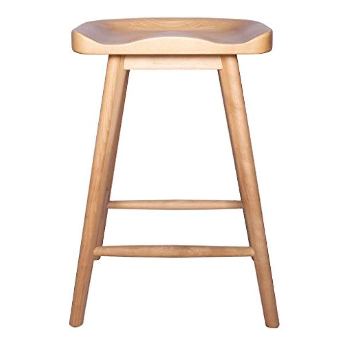 Amazon Brand - Rivet Counter-Height Birch Kitchen Bar Stool, 24"H, Natural Finish