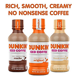 Dunkin Donuts Iced Coffee, Original, 13.7 Fluid Ounce (Pack of 12)