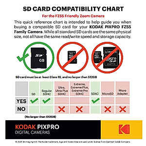 KODAK PIXPRO Friendly Zoom FZ55-RD 16MP Digital Camera with 5X Optical Zoom 28mm Wide Angle and 2.7" LCD Screen (Red)
