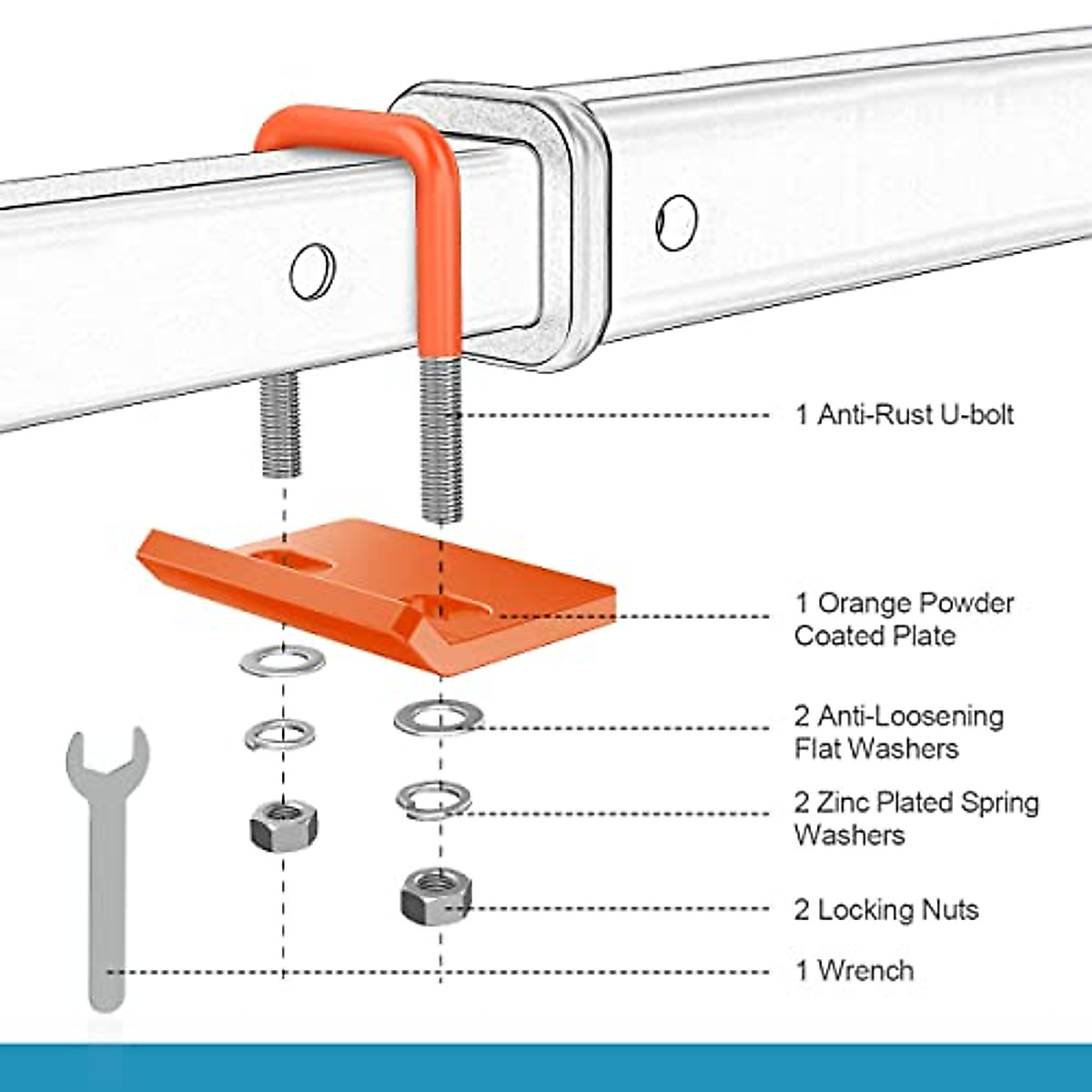 Lenink Trailer Hitch Tightener, Heavy Duty Steel Anti Rattle Tow Hitch Stabilizer with a Wrench for 1.25” or 2” Hitch