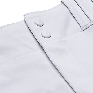 CHAMPRO Women's Tournament Traditional Low-Rise Polyester Softball Pant, Medium, White