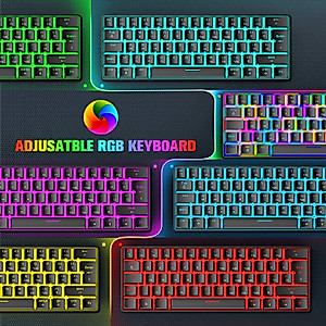 SELORSS Mini 60% Wired Mechanical Gaming Keyboard,22 RGB Chroma Backlit, Compact 62 Full Anti-ghosting Keys, USB C Cable,Replaceable Keycaps,Tactile Switch for Gamer/Typist/Xbox/PC/Win/Mac(Black)