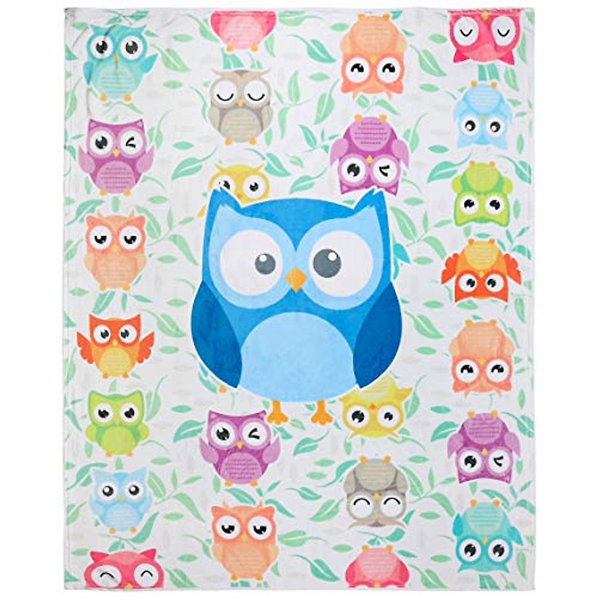 Owl Throw Blanket, Adorable Super-Soft Extra-Large Fluffy Owl Blanket for Toddlers Kids Baby Adults Teens Boys and Girls, Fleece Owl Blanket (50 in x 60 in) Warm and Cozy Throw for Bed Crib or Couch