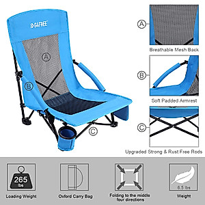 G4Free Beach Chair Folding Portable Beach Backpack Camping Chair for Adults with Mesh Back