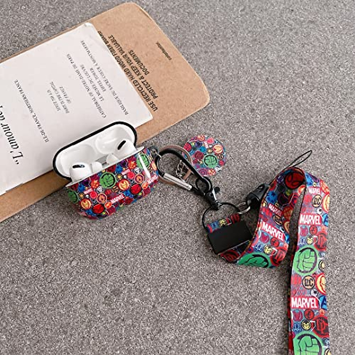 Auto Element Anime Super Hero Character Soft TPU Airpods 3rd Generatio Case，with Cartoon Anime Lanyard Keychain，Suitable Fashion Man Women Girl Airpods 3rd Case