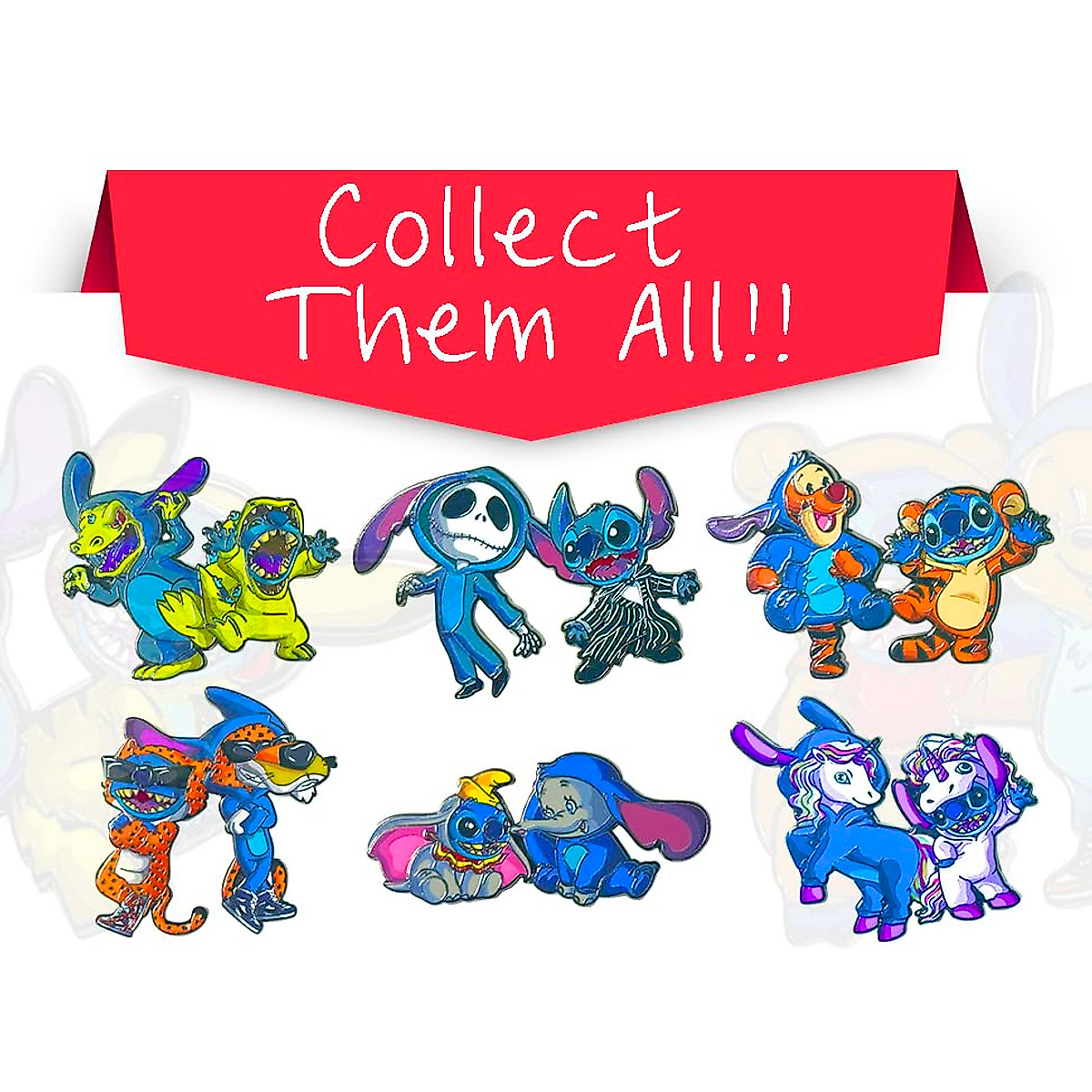 Whimsical Enamel Pin - Playful Character Duo Pin for Animation Fans, Horror Pin, 2 Inch Zinc Alloy Lapel 90s Pin, Funny Enchanting Nostalgic Collectible Pin