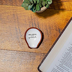 Believe In The Good Glossy Brown 2 x 3 Terra Cotta Decorative Countertop Spoon Rest