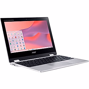 Acer Chromebook Spin 311 Convertible 2-in-1 Laptop, 11.6'' HD IPS Touch Screen, MediaTek MT8183C 8-Core Processor, 4GB RAM, 64GB eMMC, Webcam, 10-Hour Bettary, Chrome OS, Pure Silver/Saz USB Cable