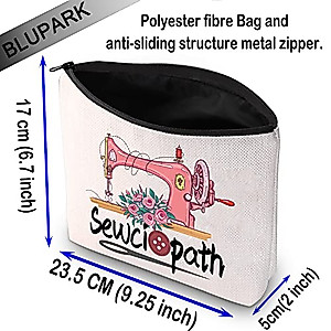 BLUPARK Sewing Machine Cosmetic Bag Crafter Mom Gift Sewciopath Makeup Bag Sewing Lover Gift (Sewciopath)