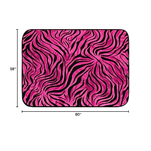 FZDXZJJ Abstract Zebra Print Area Rug for Living Room Bedroom 5'x 7',Rose Red Carpet for Dining Room Kids Playroom Kitchen Office Backyard Patio Nursery Rug Throw Rug Home Decor