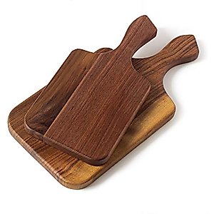 Brazos Home Dark Walnut Wood Cutting Board for Kitchen, 2 Pack, Chopping Board, Wood Cheese Board, Unseasoned, Includes Brazos Board Butter, Ideal for Serving or Chopping, , Small and Medium Bundle