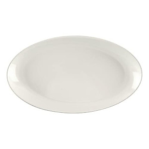 G.E.T. OP-1690-AW Heavy-Duty Shatterproof Plastic Oval Melamine Serving Platter, 16" x 9", American White