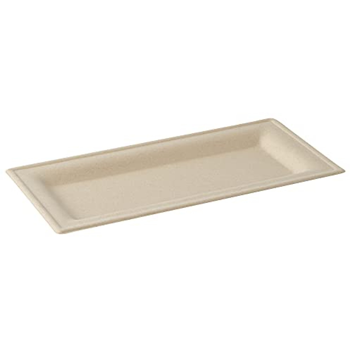 Restaurantware Pulp Safe No PFAS Added 10 x 5.1 Inch Rectangle Plates 100 Disposable Plates - Home Compostable Microwavable And Freezable Bagasse Plates For Hot And Cold Foods