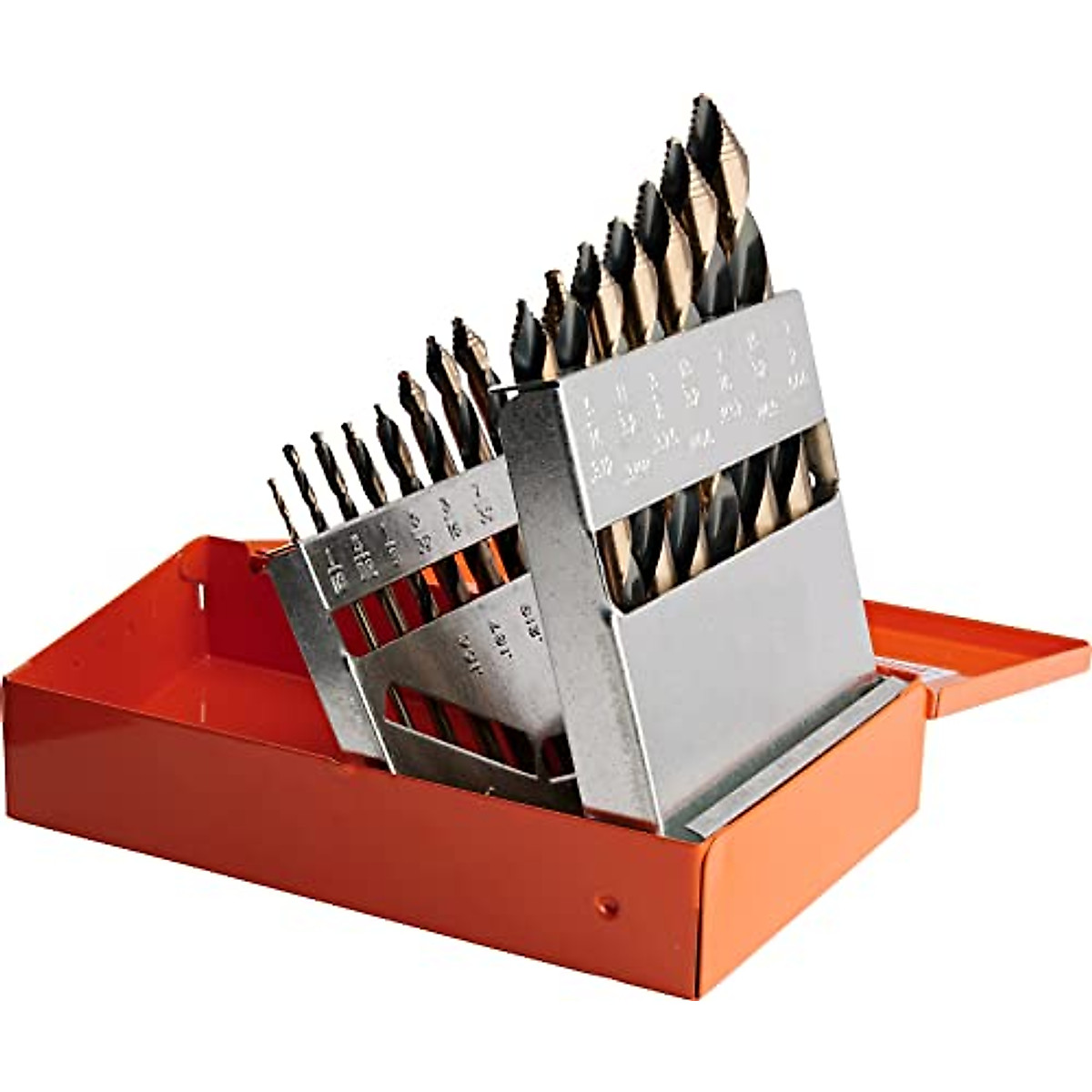 KnKut 21 Piece Mechanics Length Step Point Drill Bit Set 1/16"-3/8" by 64ths