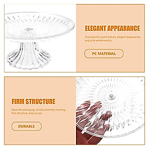 DOITOOL 2Pcs Glass Footed Platter Crystal Footed Cake Plate Platter Round Footed Cake Stand Clear Serving Dish Platter for Home Kitchen (Transparent)