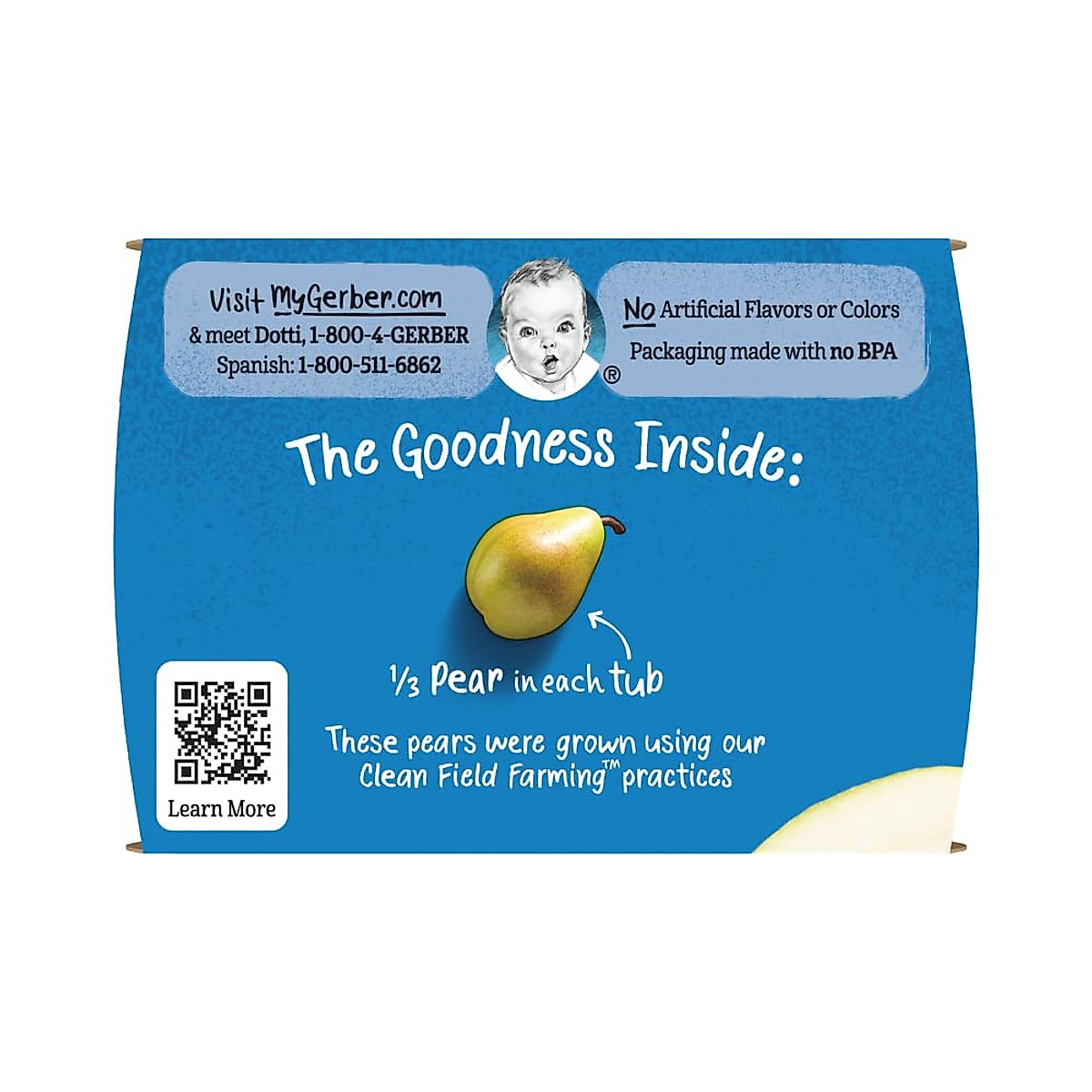 Gerber 1st Foods Pears, 2.5 Ounce Tubs, 2 Count (Pack of 8)