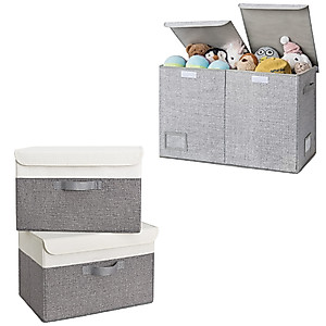 GRANNY SAYS Bundle of 2-Pack Closet Storage Bins Large & 1-Pack Extra Large Toys Storage Bins