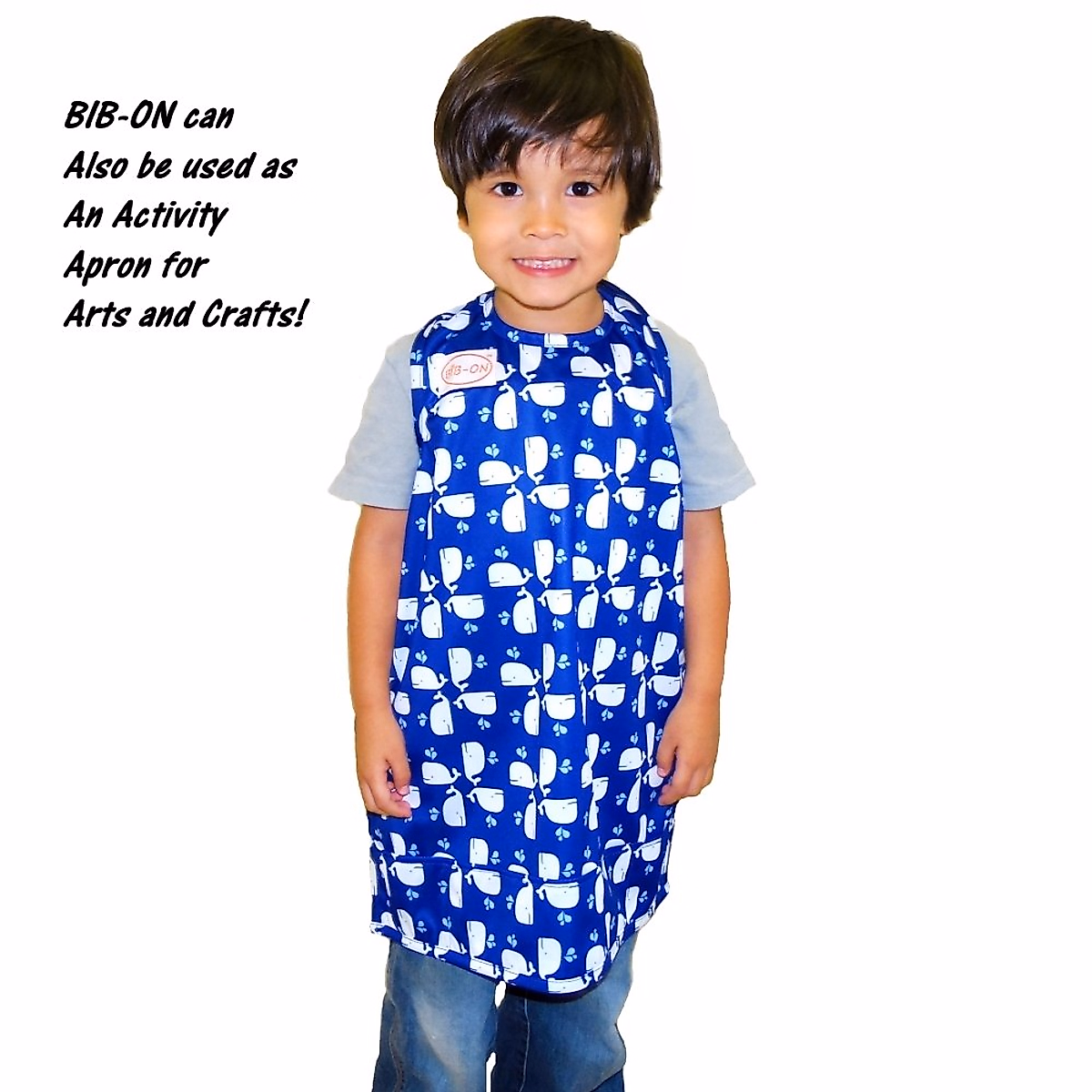 BIB-ON, Full-Coverage Bib and Apron Combination for Infant, Baby, Toddler Ages 0-4. (Planes)