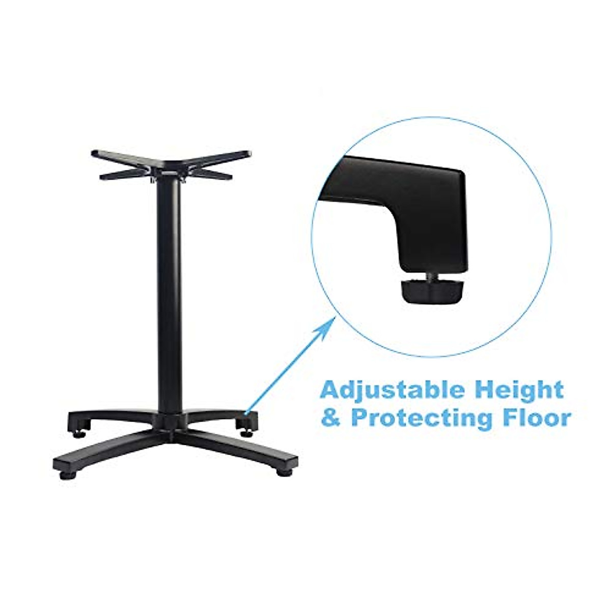 YUANSHI Restaurant X-Table Base (28") with Flip Top Mechanism - Aluminum, Folding Multi-Purpose Table Base, Nesting Storage, Dining Height Table Base (Black)